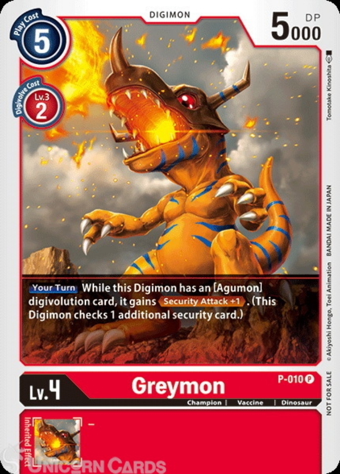 P-010 Greymon Promo Mint Digimon Card:: Unicorn Cards - YuGiOh ...