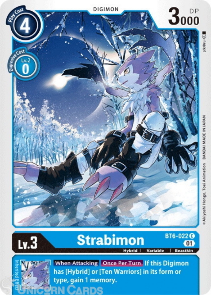 BT6-022 Strabimon Common Mint Digimon Card:: Unicorn Cards - YuGiOh ...