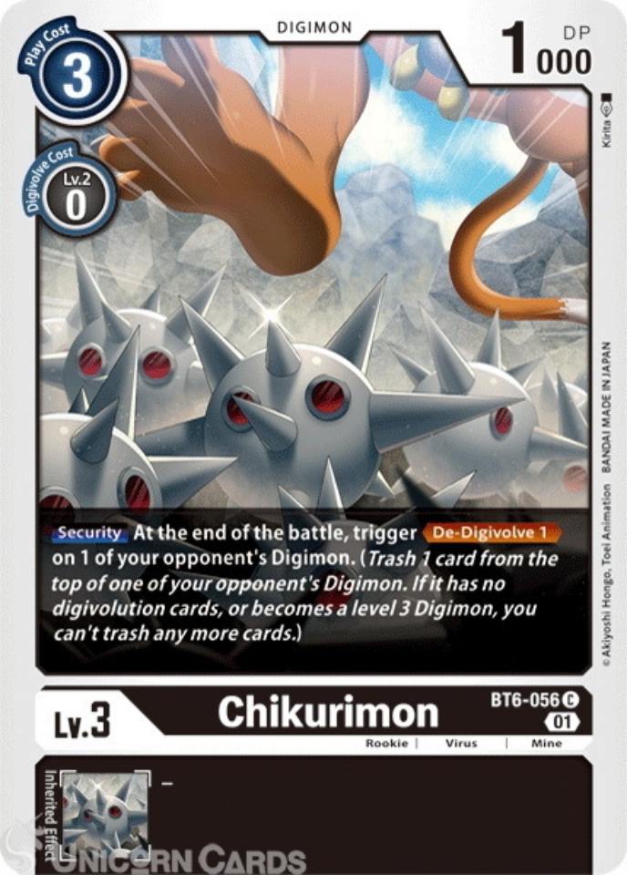 BT6-056 Chikurimon Common Mint Digimon Card:: Unicorn Cards - YuGiOh ...