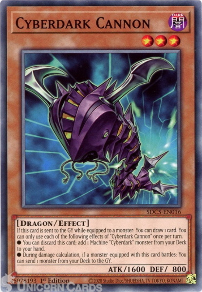 SDCS-EN016 Cyberdark Cannon Common 1st Edition Mint YuGiOh Card ...