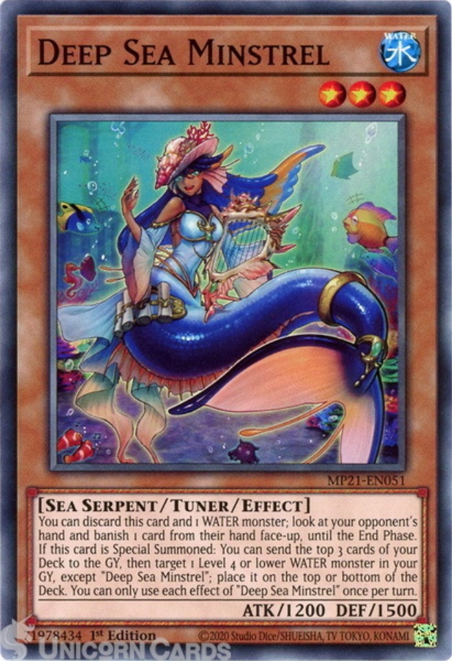 MP21-EN051 Deep Sea Minstrel Common 1st Edition Mint YuGiOh Card ...