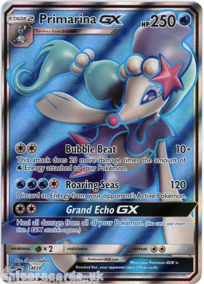 Primarina GX SM39 JUMBO OVERSIZED Holo Foil Mint Pokemon Card:: Unicorn ...