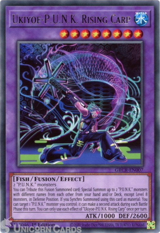 GRCR-EN007 Ukiyoe-P.U.N.K. Rising Carp :: Rare 1st Edition Mint YuGiOh ...