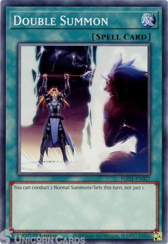 EGO1-EN027 Double Summon Common 1st Edition Mint YuGiOh Card:: Unicorn ...