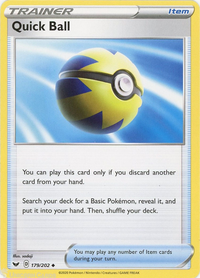 Quick Ball 179/202 Uncommon Mint Pokemon Card:: Unicorn Cards - YuGiOh ...