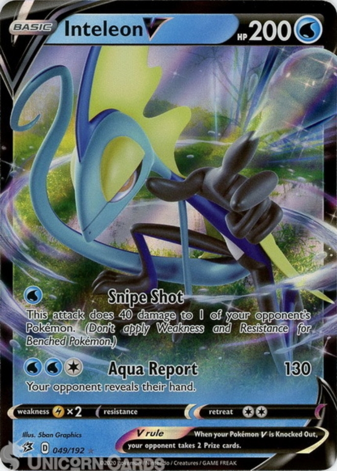 Inteleon V 049/192 Ultra-Rare Rare Mint Pokemon Card :: LBDI ...