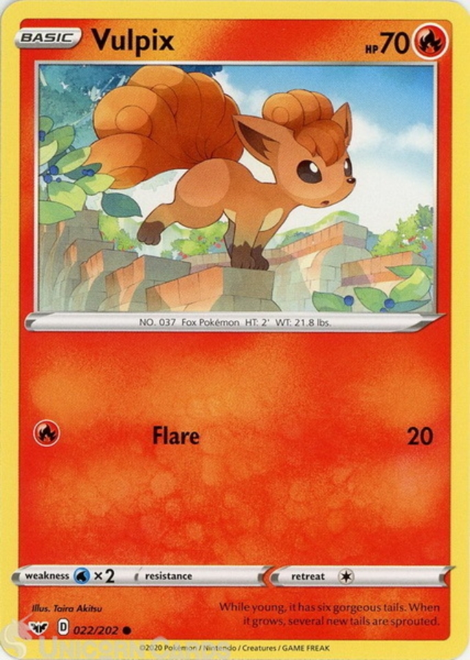 Vulpix 022/202 Common Mint Pokemon Card:: Unicorn Cards - YuGiOh ...