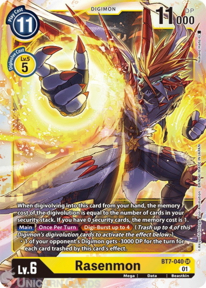 BT7-040 Rasenmon Super Rare Mint Digimon Card:: Unicorn Cards - YuGiOh ...