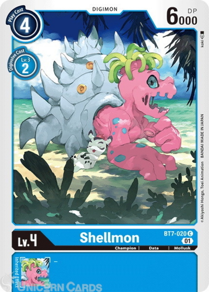 BT7-020 Shellmon Common Mint Digimon Card:: Unicorn Cards - YuGiOh ...