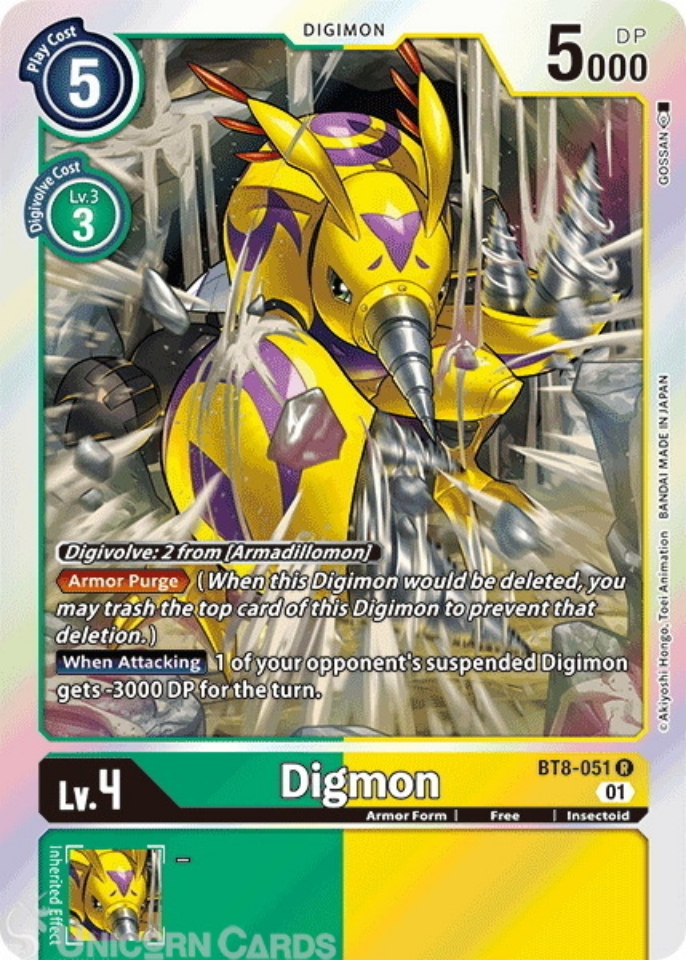 BT8-051 Digmon Rare Mint Digimon Card:: Unicorn Cards - YuGiOh ...