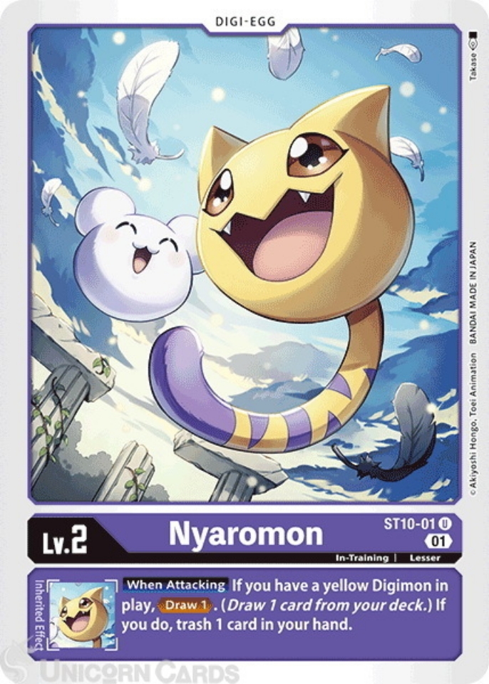 ST10-01 Nyaromon Uncommon Mint Digimon Card:: Unicorn Cards - YuGiOh ...
