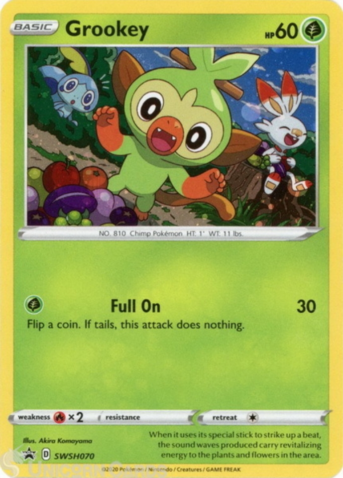 Grookey SWSH070 Black Star Promo Mint Pokemon Card:: Unicorn Cards ...
