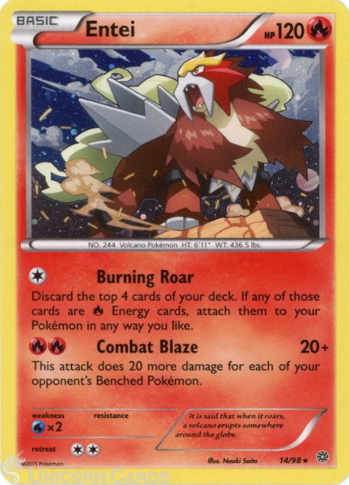 Entei 14/98 Rare Holo Mint Pokemon Card:: Unicorn Cards - YuGiOh ...