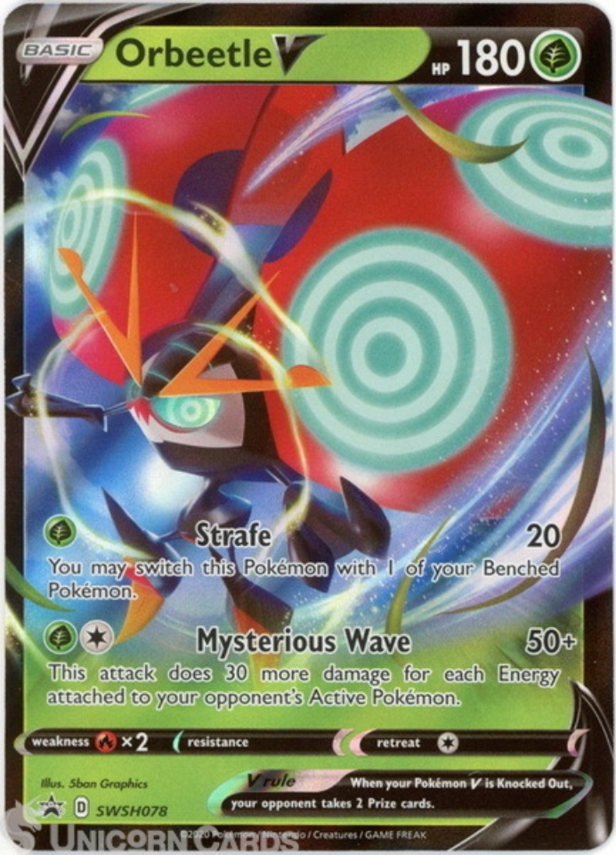 Orbeetle V SWSH078 Black Star Promo Mint Pokemon Card:: Unicorn Cards ...