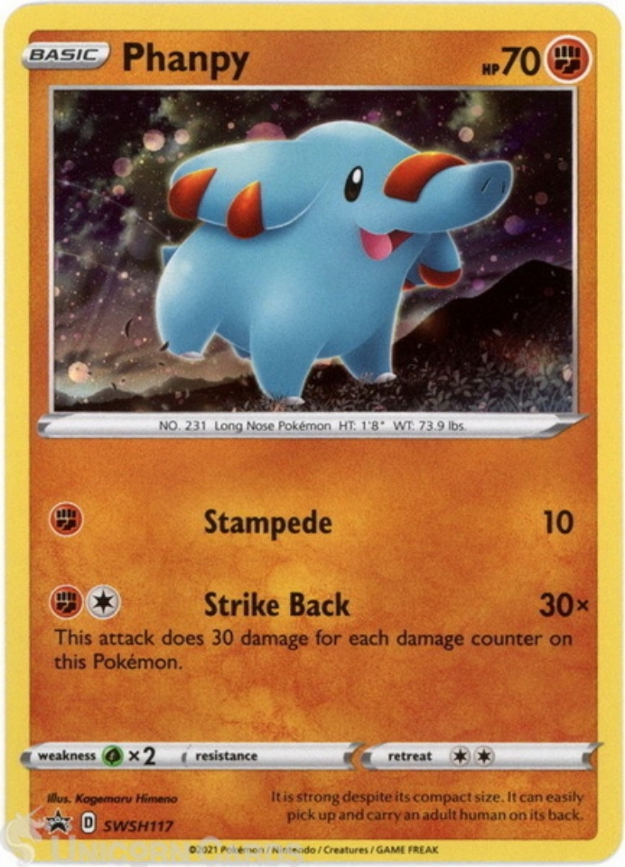 Phanpy SWSH117 Black Star Promo Mint Pokemon Card:: Unicorn Cards ...