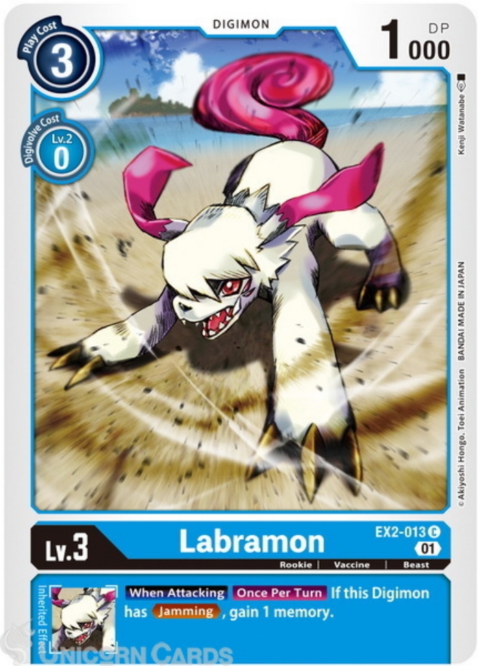 EX2-013 Labramon Common Mint Digimon Card:: Unicorn Cards - YuGiOh ...
