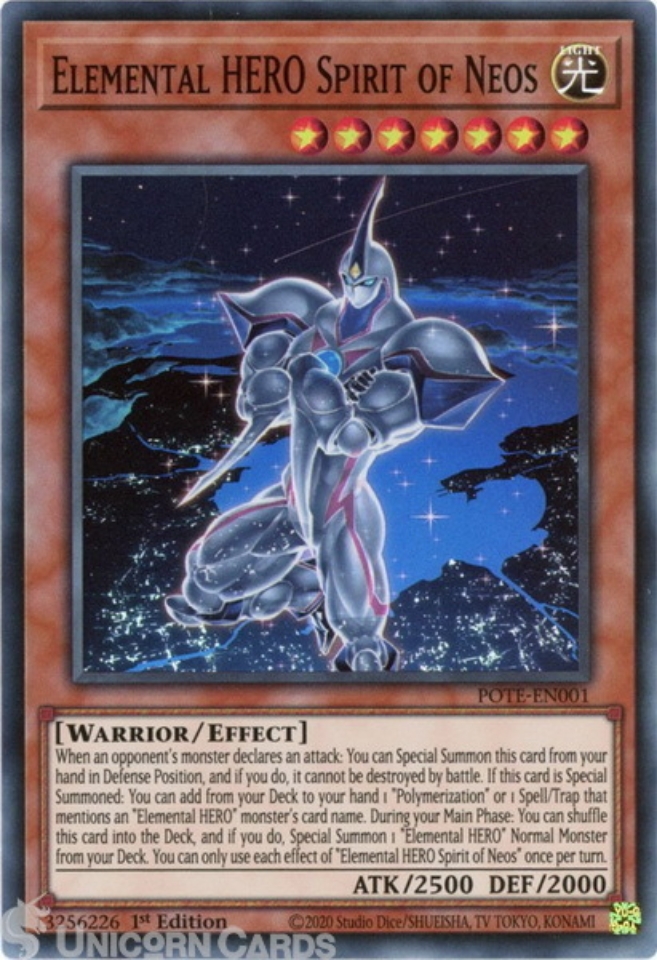 POTE-EN001 Elemental HERO Spirit of Neos Super Rare 1st Edition Mint ...
