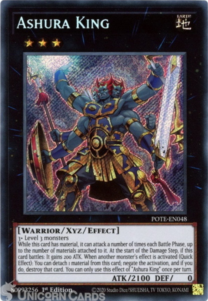POTE-EN048 Ashura King Secret Rare 1st Edition Mint YuGiOh Card ...