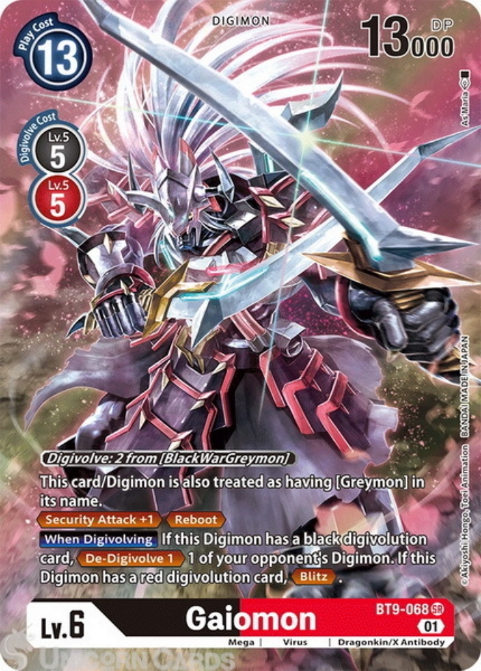 BT9-068 Gaiomon Super Rare Alternative Art Mint Digimon Card:: Unicorn ...
