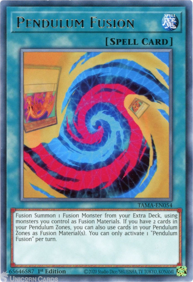 TAMA-EN054 Pendulum Fusion Rare 1st Edition Mint YuGiOh Card:: Unicorn ...