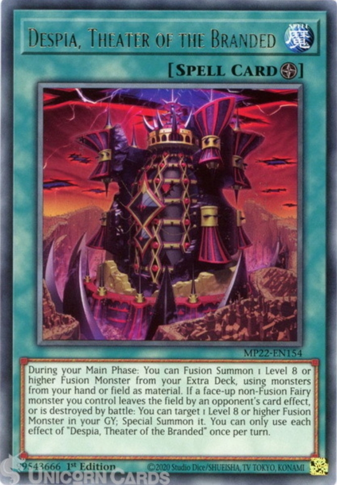 MP22-EN154 Despia, Theater of the Branded Rare 1st Edition Mint YuGiOh ...