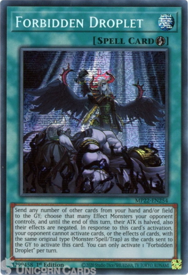 MP22-EN254 Forbidden Droplet Prismatic Secret Rare 1st Edition Mint ...
