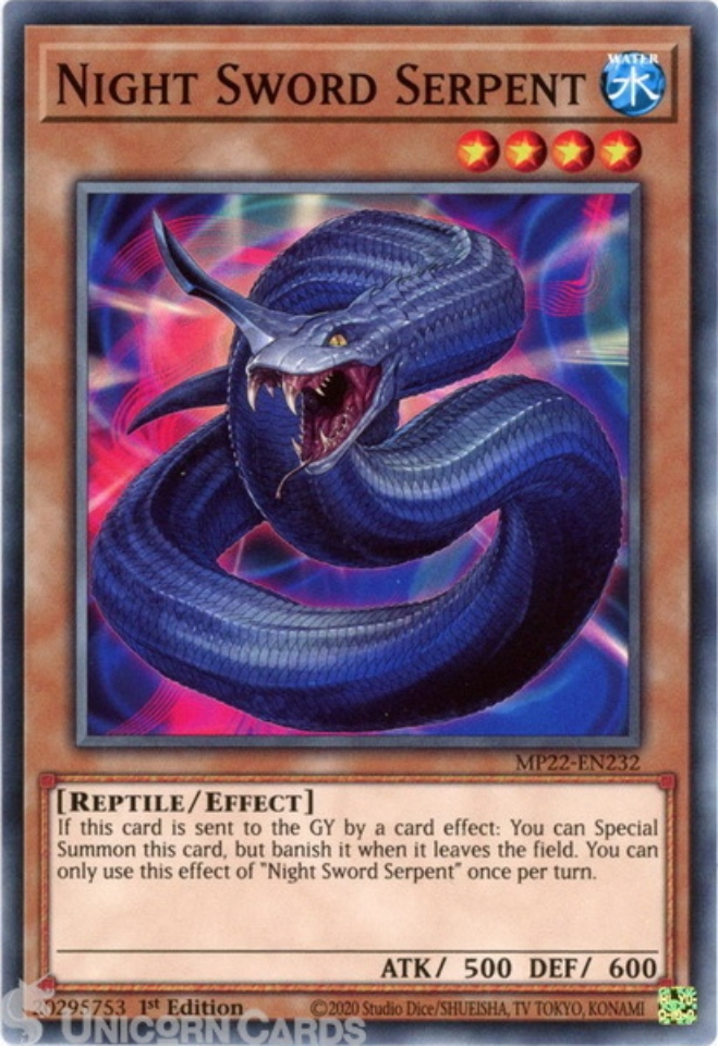 MP22-EN232 Night Sword Serpent Common 1st Edition Mint YuGiOh Card ...