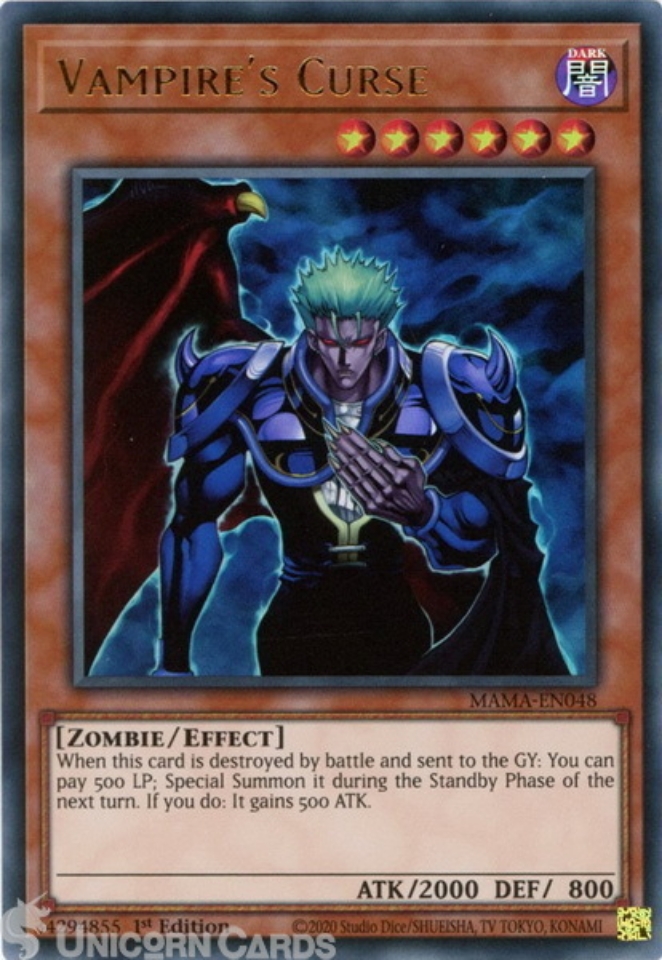 MAMA-EN048 Vampire's Curse :: Ultra Rare 1st Edition Mint YuGiOh Card ...