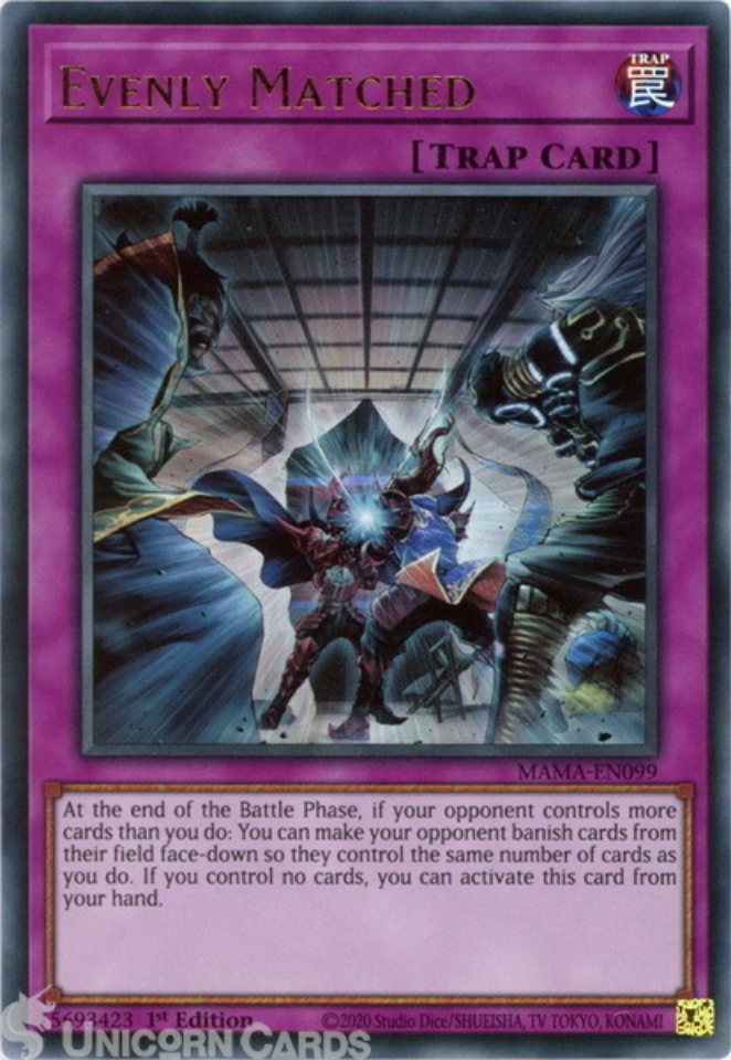 MAMA-EN099 Evenly Matched :: Ultra Rare 1st Edition Mint YuGiOh Card ...
