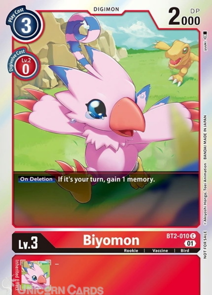 BT2-010 Biyomon Common Alternative Art Mint Digimon Card:: Unicorn ...