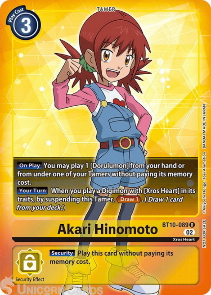 BT10-089 Akari Hinomoto Rare Alternative Art Box Topper Mint Digimon ...