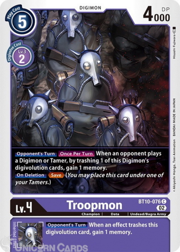 BT10-076 Troopmon Common Mint Digimon Card:: Unicorn Cards - YuGiOh ...