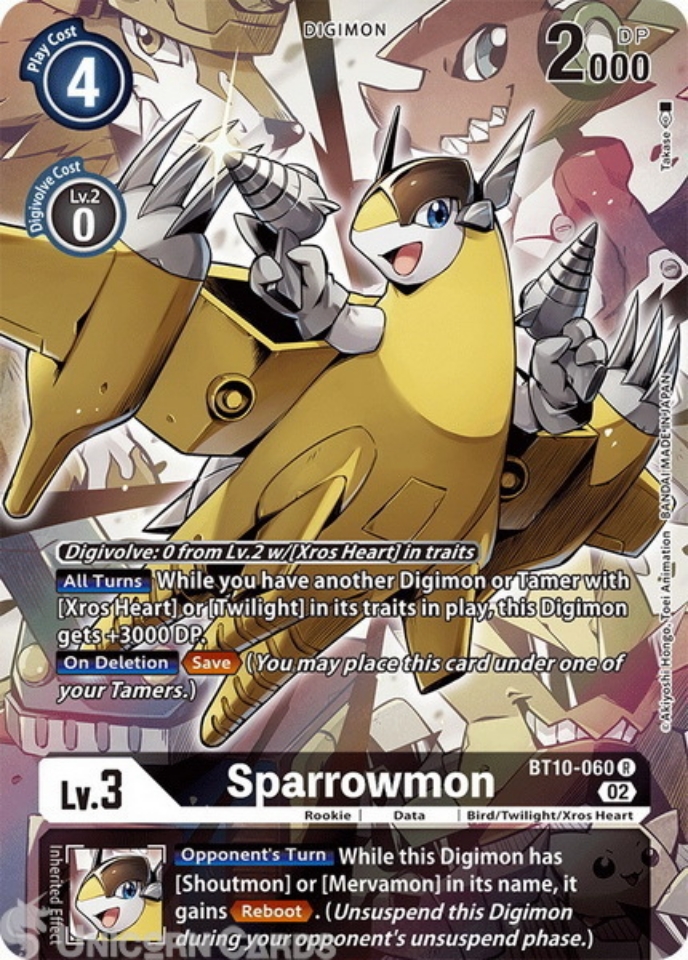 BT10-060 Sparrowmon Rare Alternative Art Mint Digimon Card:: Unicorn ...