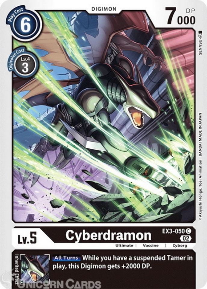 EX3-050 Cyberdramon Common Mint Digimon Card:: Unicorn Cards - YuGiOh ...