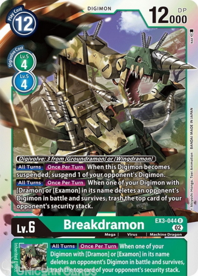 EX3-044 Breakdramon Rare Mint Digimon Card:: Unicorn Cards - YuGiOh ...