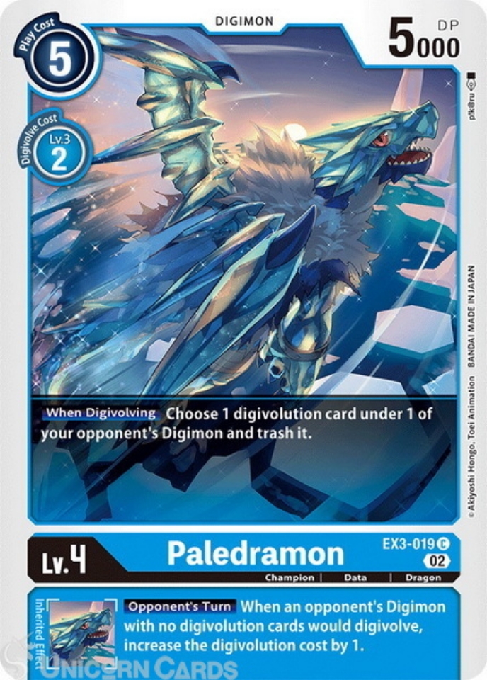 EX3-019 Paledramon Common Mint Digimon Card:: Unicorn Cards - YuGiOh ...