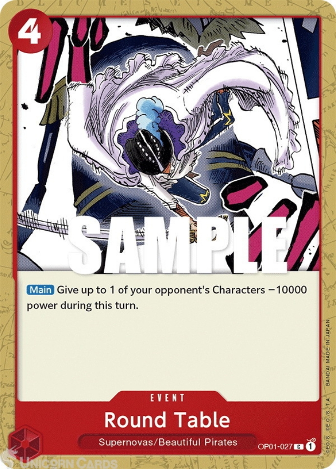 OP01-027 Round Table Common One Piece TCG Card:: Unicorn Cards - YuGiOh ...