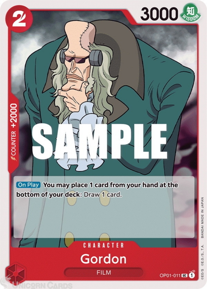 OP01-011 Gordon Uncommon English One Piece TCG Card:: Unicorn Cards ...