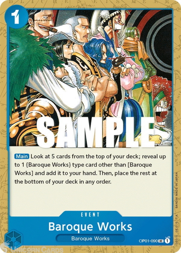 OP01-090 Baroque Works Uncommon English One Piece TCG Card:: Unicorn ...