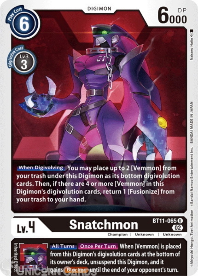 BT11-065 Snatchmon :: Uncommon Foil :: BT11: Dimensional Phase :: Mint ...