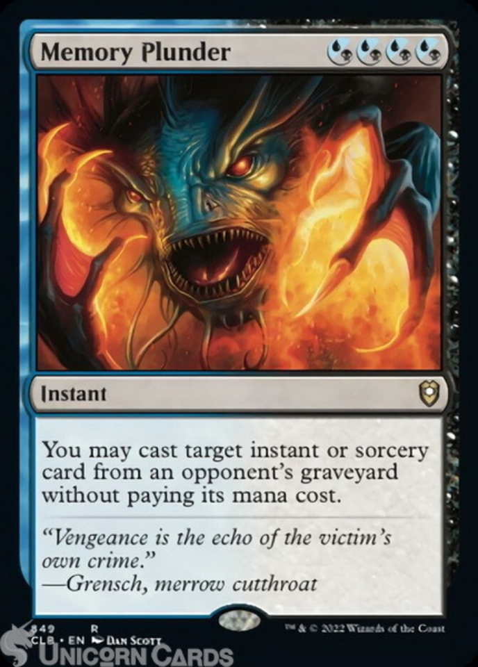 Memory Plunder : Rare : Battle For Baldur's Gate : Mint MTG Card ...