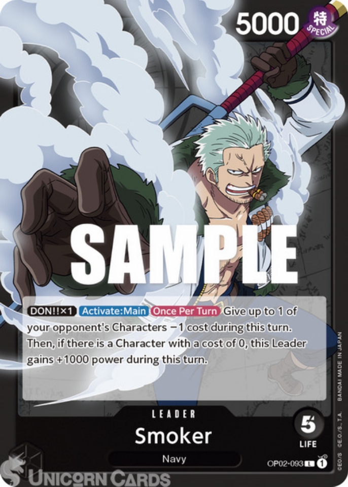 OP02-093 Smoker Leader One Piece TCG Card:: Unicorn Cards - YuGiOh ...