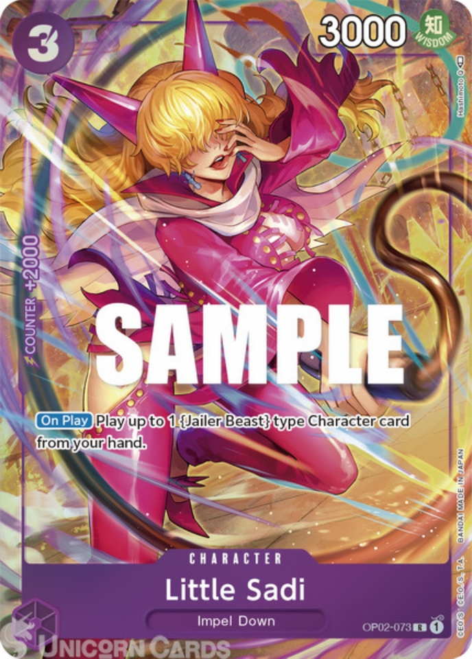 OP02-073 Little Sadi Rare Alternative Art One Piece TCG Card:: Unicorn ...