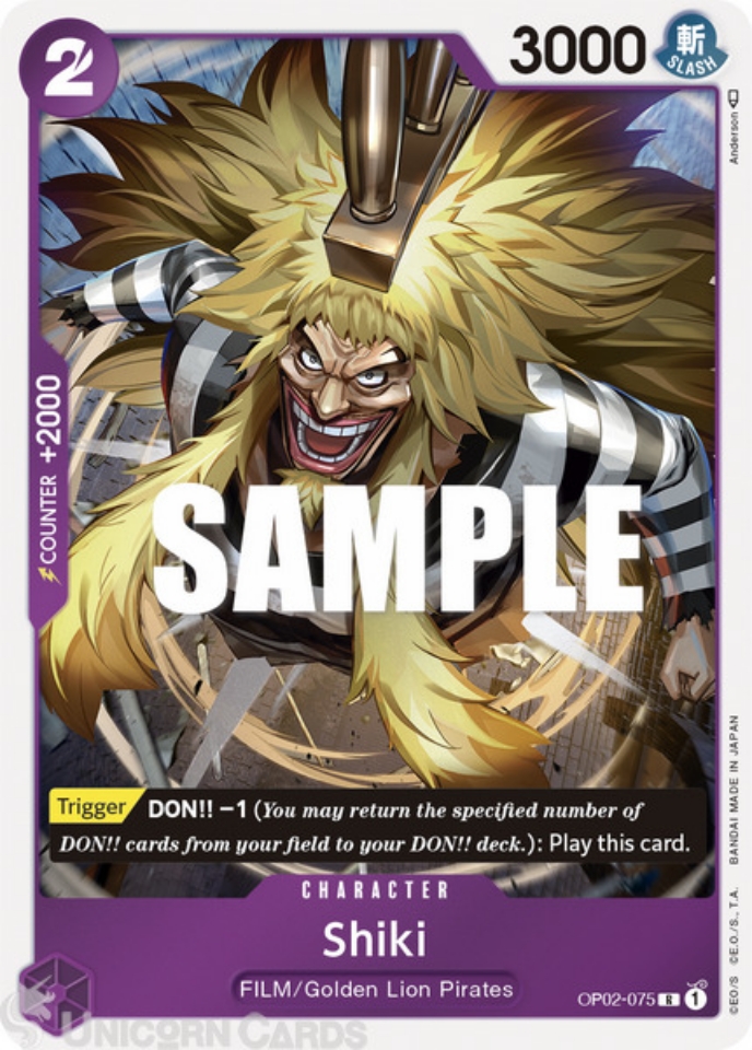 OP02-075 Shiki Rare One Piece TCG Card:: Unicorn Cards - YuGiOh ...