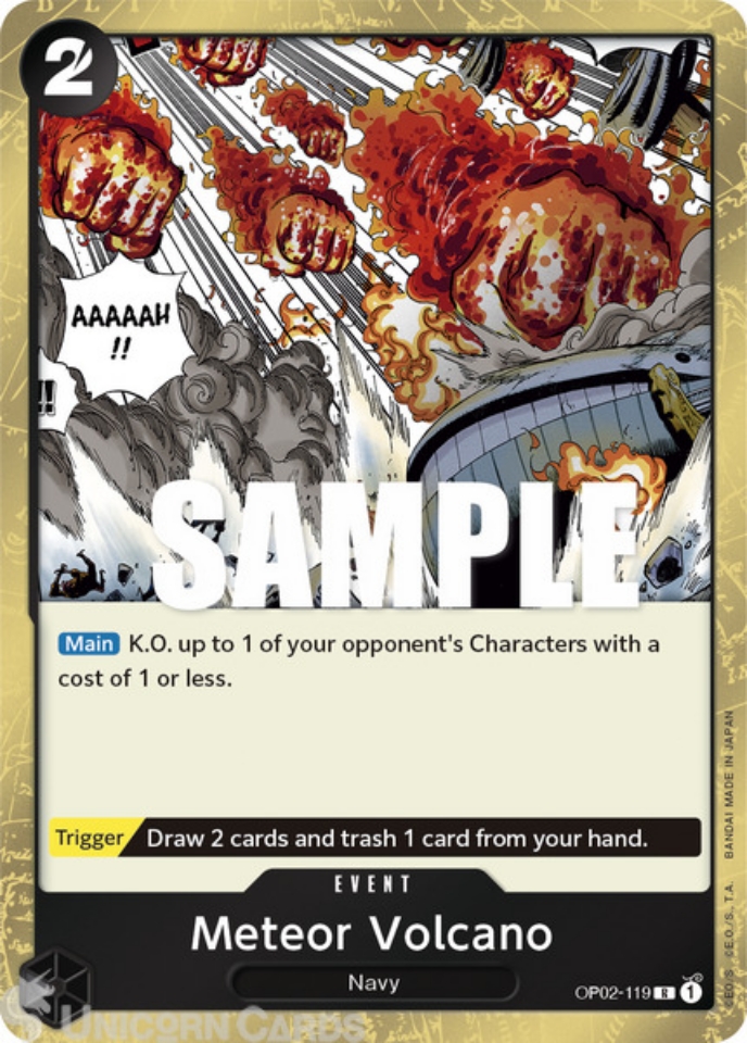 OP02-119 Meteor Volcano Rare One Piece TCG Card:: Unicorn Cards ...