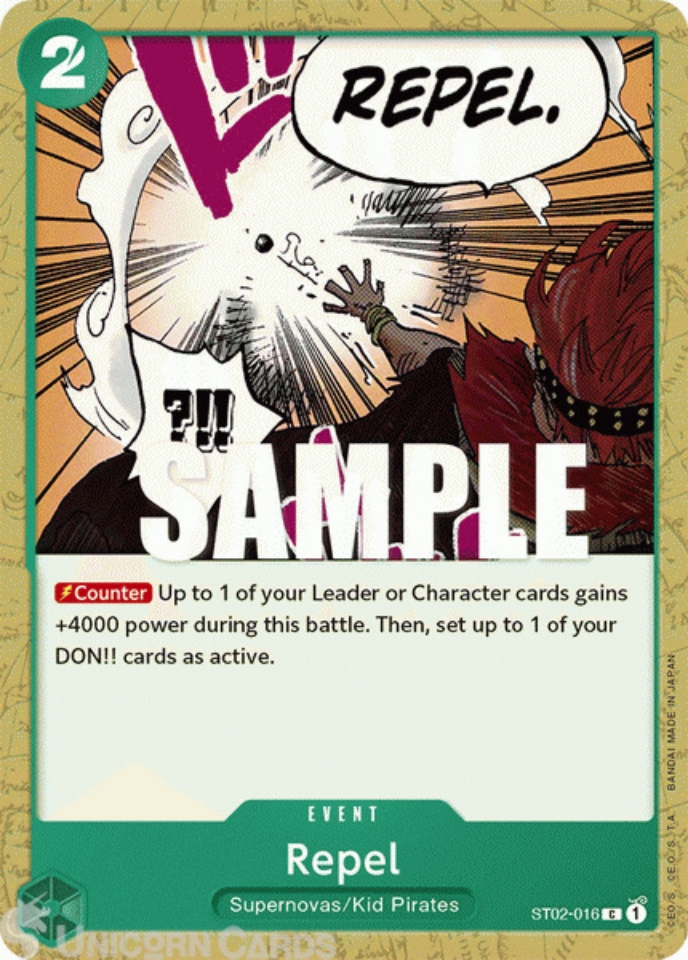 ST02-016 Repel Common One Piece TCG Card:: Unicorn Cards - YuGiOh ...
