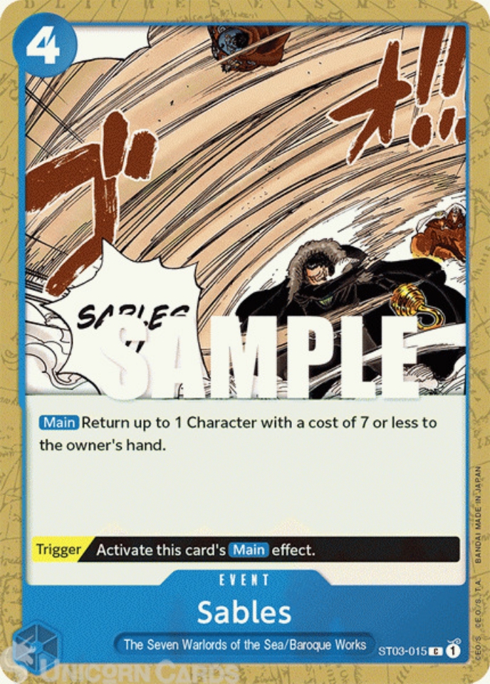 ST03-015 Sables Common One Piece TCG Card:: Unicorn Cards - YuGiOh ...