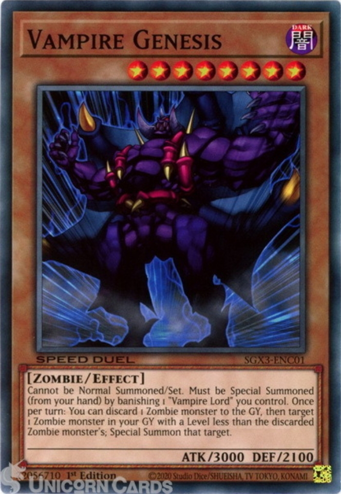 SGX3-ENC01 Vampire Genesis :: Common 1st Edition Mint YuGiOh Card ...