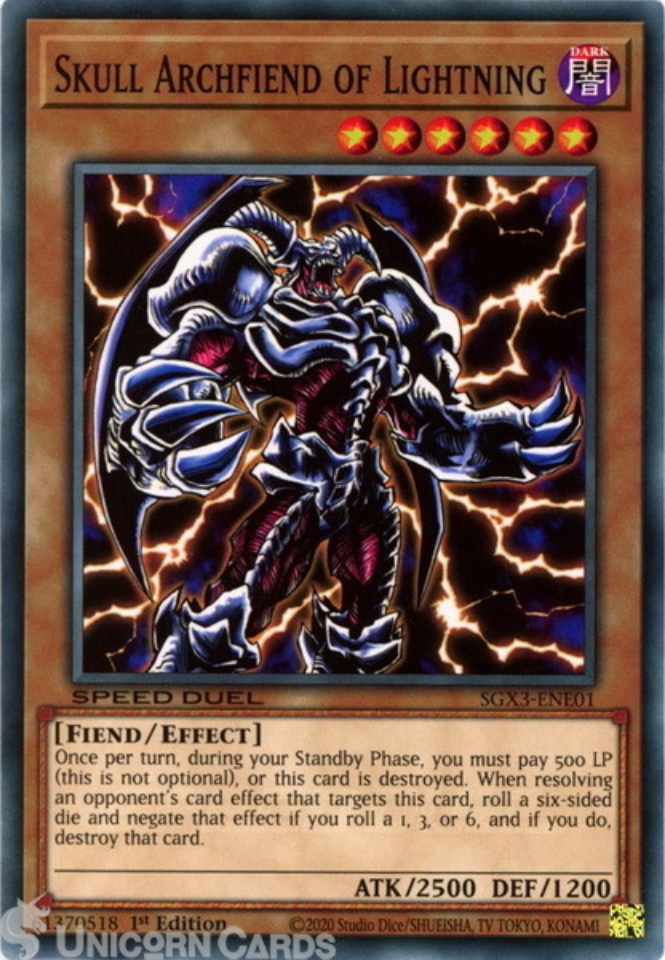 SGX3-ENE01 Skull Archfiend of Lightning :: Common 1st Edition Mint ...
