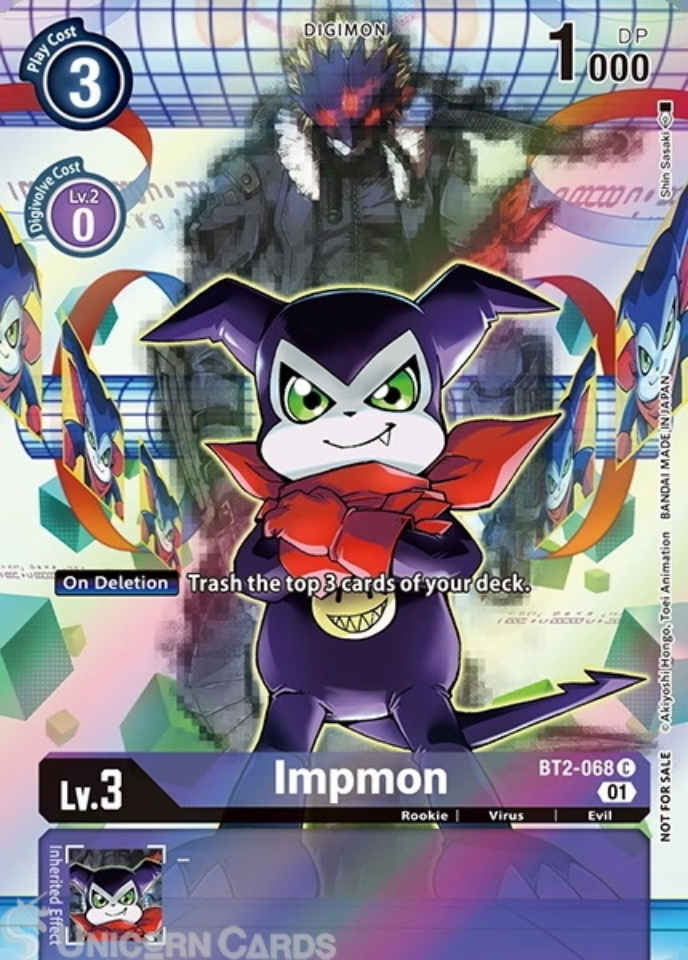 BT2-068 Impmon :: Common Alternative Art Mint Digimon Card :: PB-08 ...